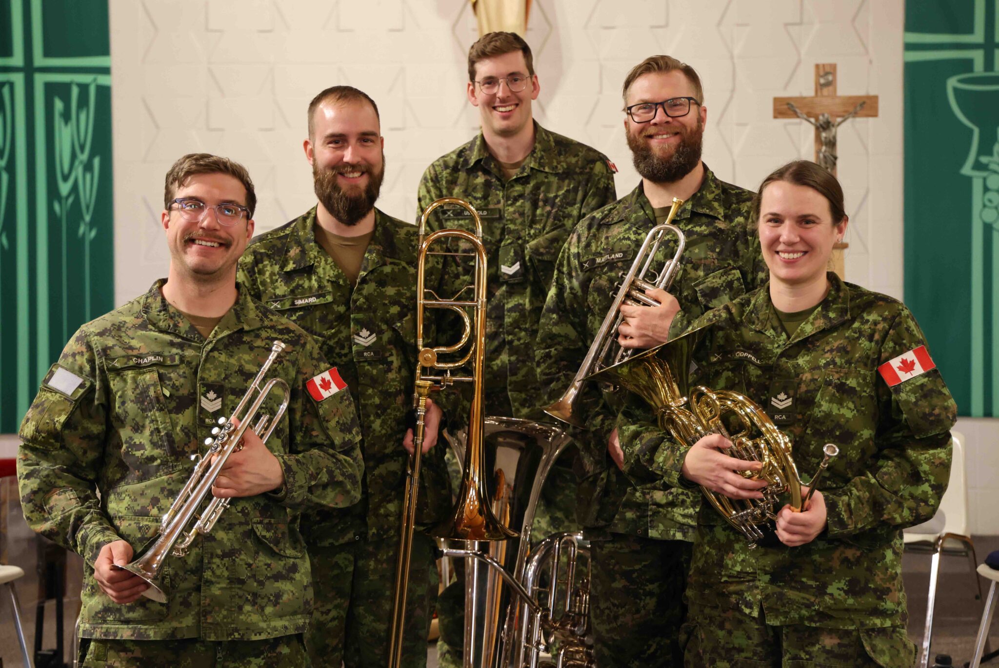 Royal Canadian Artillery Band marching into town - News